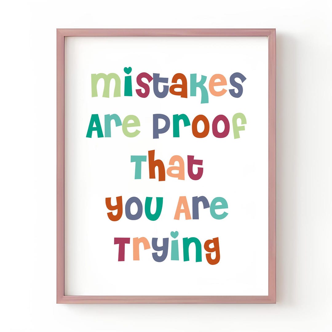 Mistakes Are Proof That You Are Trying , Affirmation Art, Reading ...