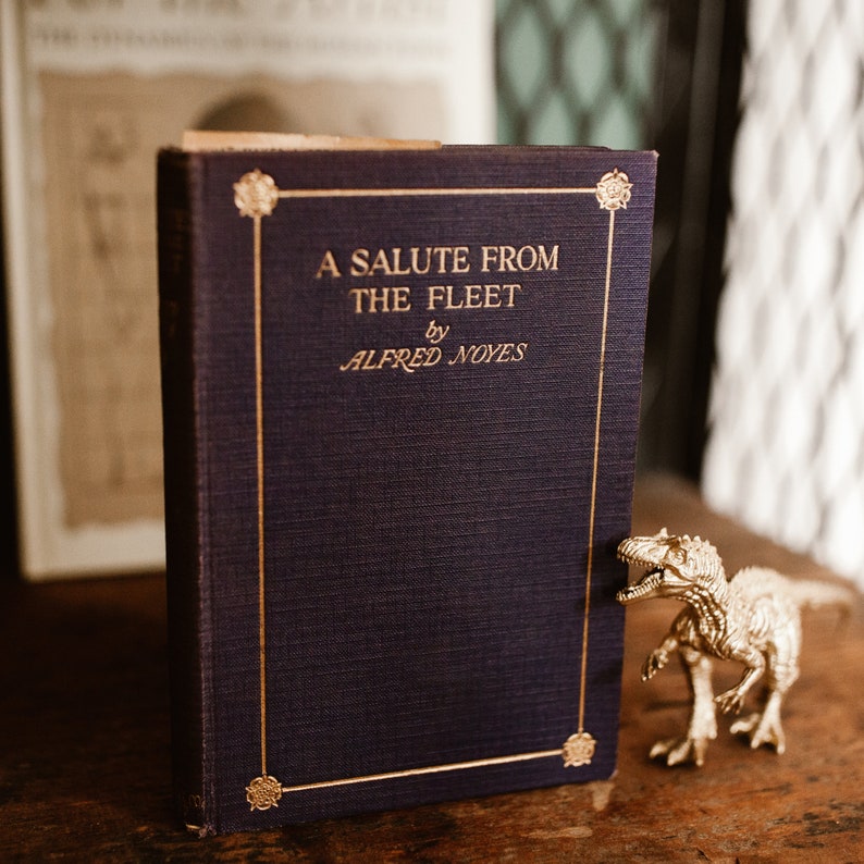 Alfred Noyes A Salute to the Fleet 1915 Poetry Rough Cut Pages Gilded ...