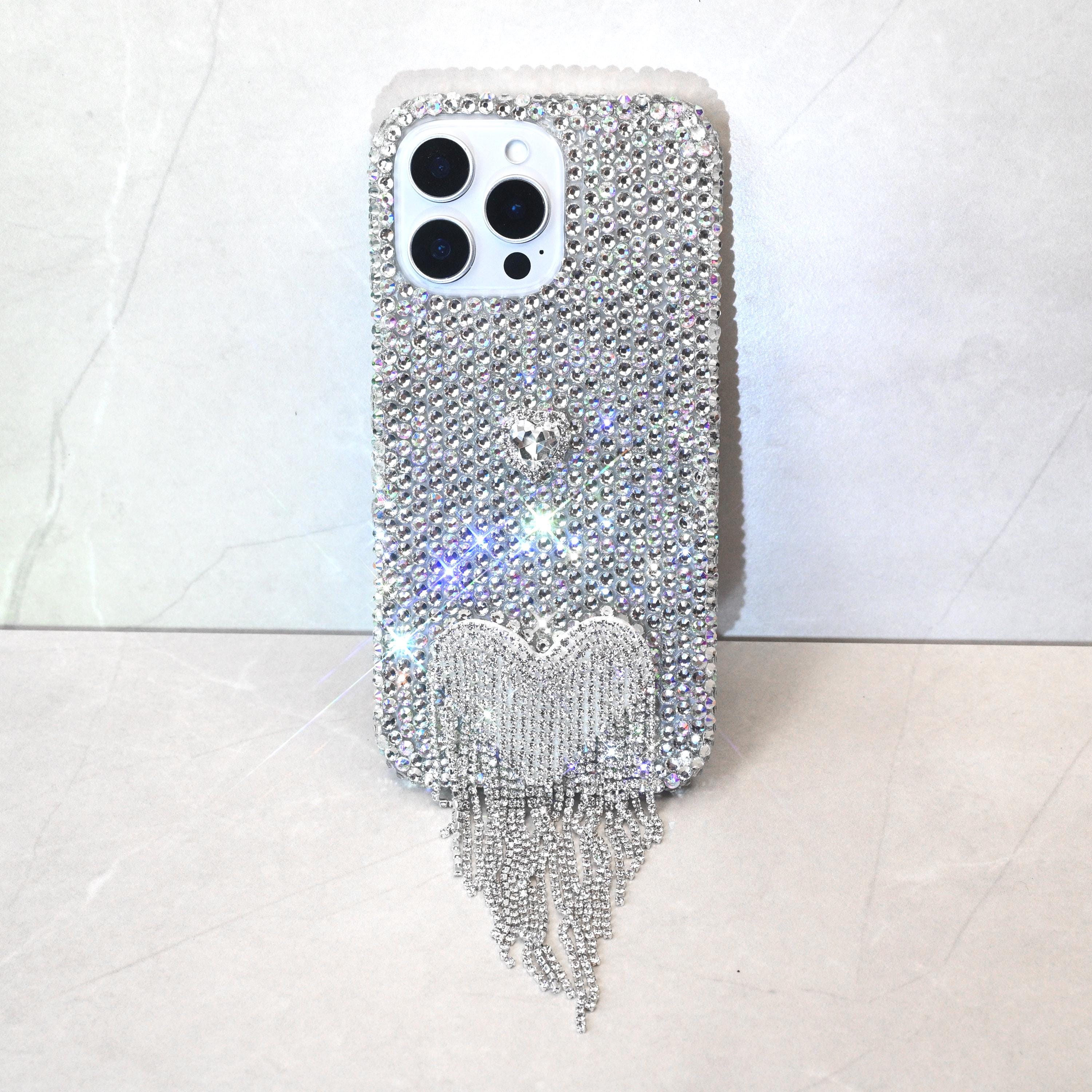 Handmade Tassel Heart Small Rhinestone Phone Case: iPhone 17 Pro Max ...