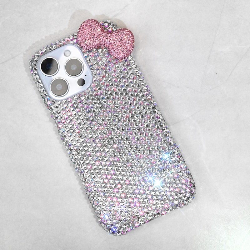 Rhinestone Phone Bow - Etsy