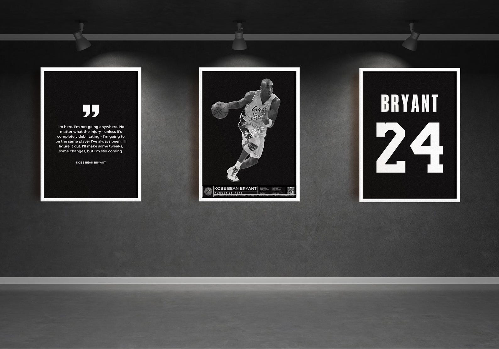 Basketball Legend Poster Bundle Kobe Bryant Mamba Mentality, LA Lakers ...