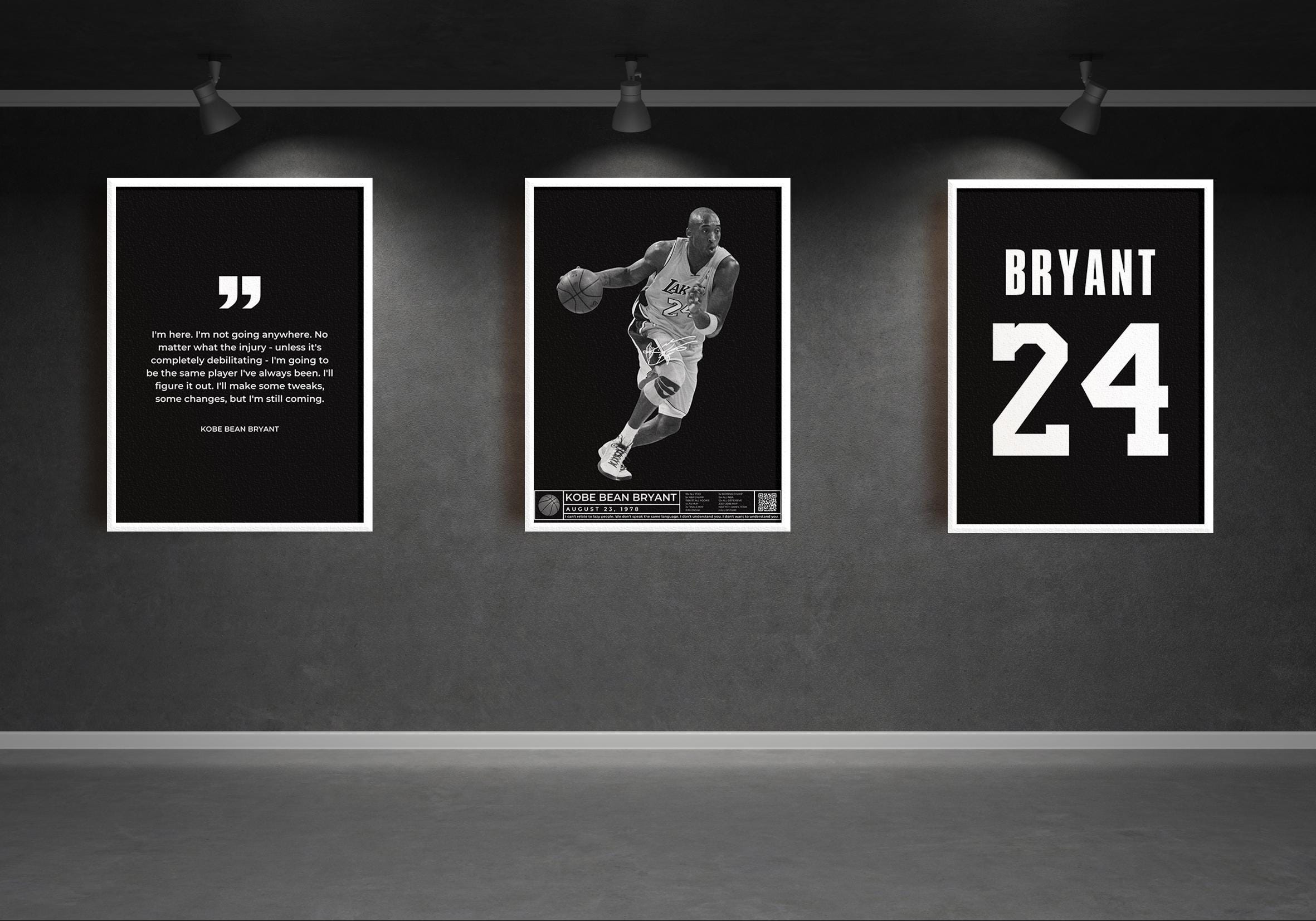 Basketball Legend Poster Bundle Kobe Bryant Mamba Mentality, LA Lakers ...