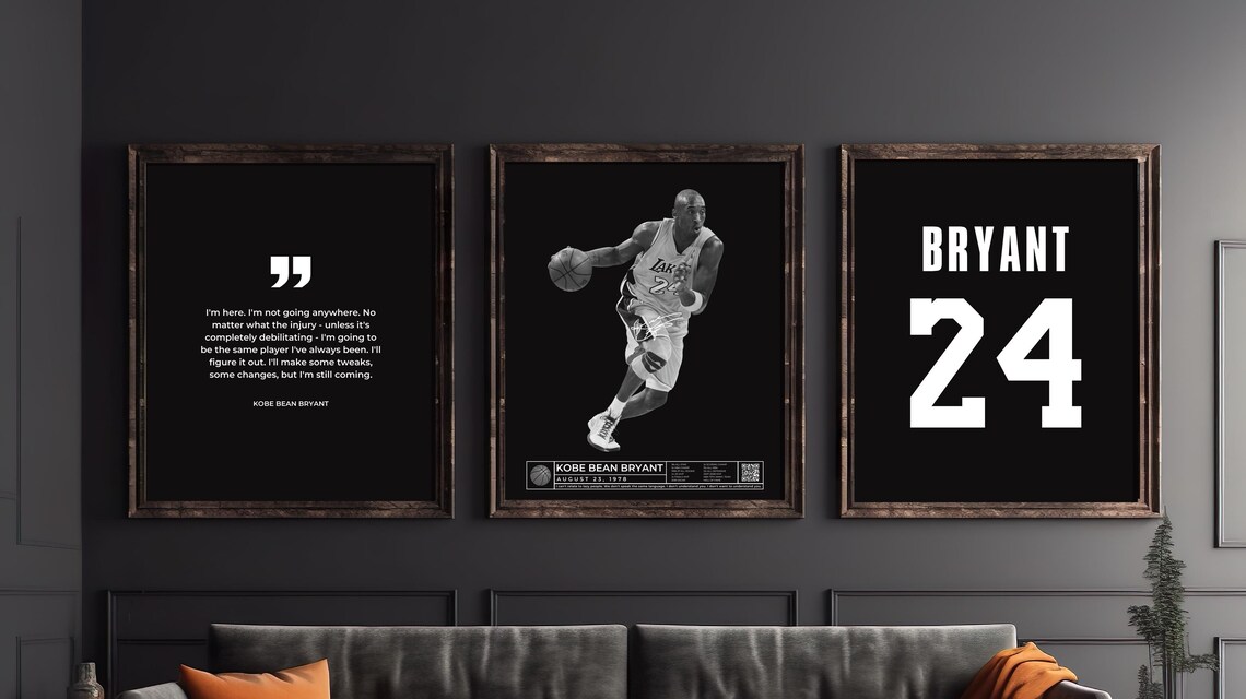 Basketball Legend Poster Bundle Kobe Bryant Mamba Mentality, LA Lakers ...