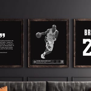 Basketball Legend Poster Bundle Kobe Bryant Mamba Mentality, LA Lakers ...