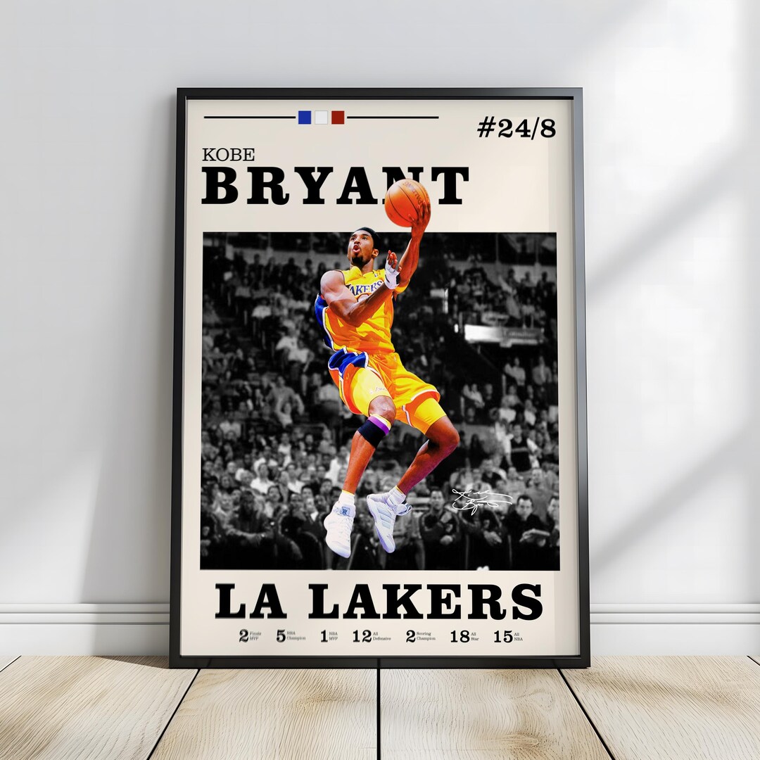Kobe Poster, Basketball Legend Art Print, Wall Decor, Sports ...