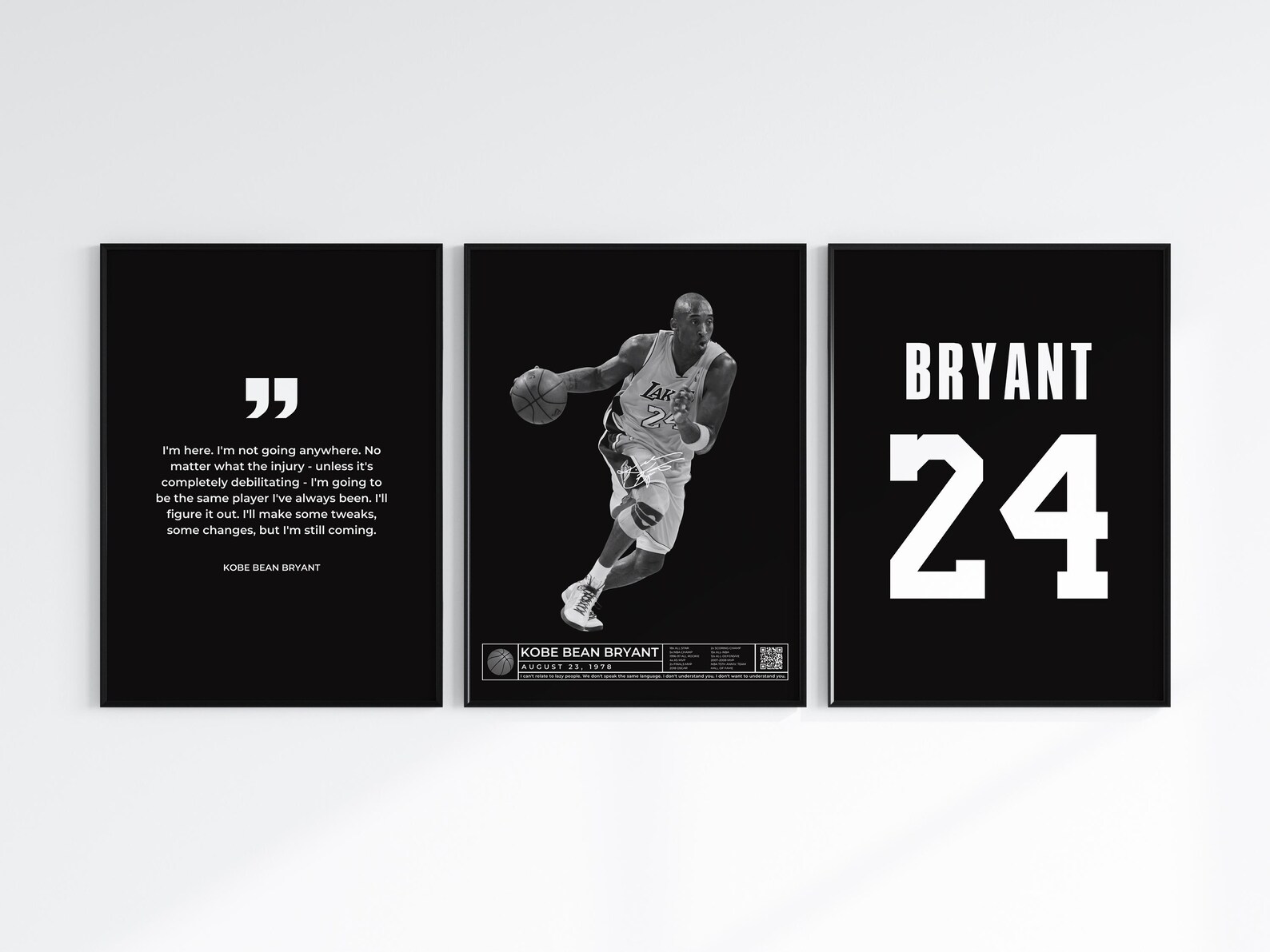 Basketball Legend Poster Bundle Kobe Bryant Mamba Mentality, LA Lakers ...