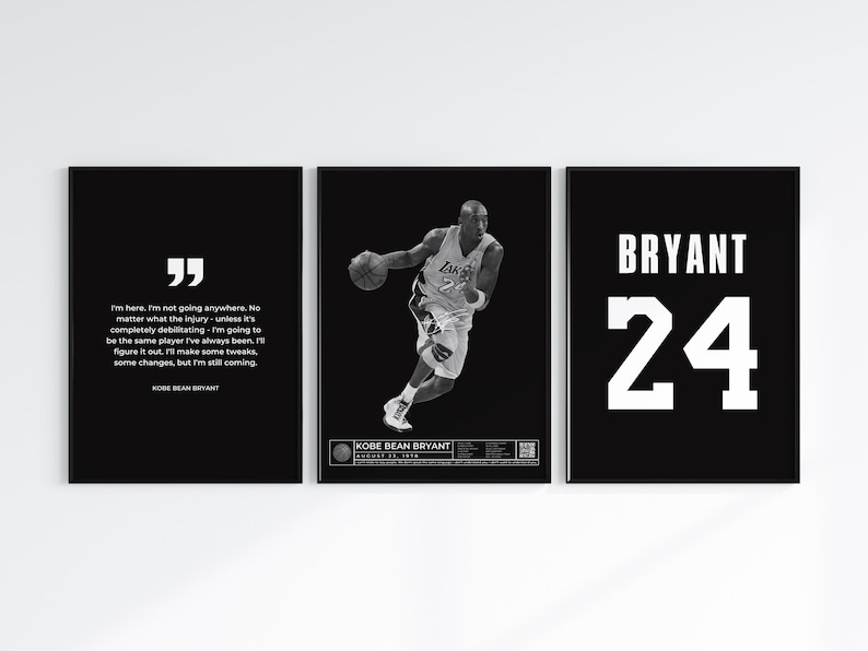 Basketball Legend Poster Bundle Kobe Bryant Mamba Mentality, LA Lakers ...