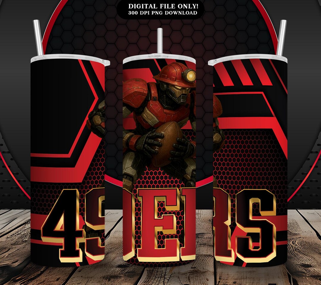 49ers Tumbler Wrap PNG: Sport Mascot Seamless Design (digital Download ...