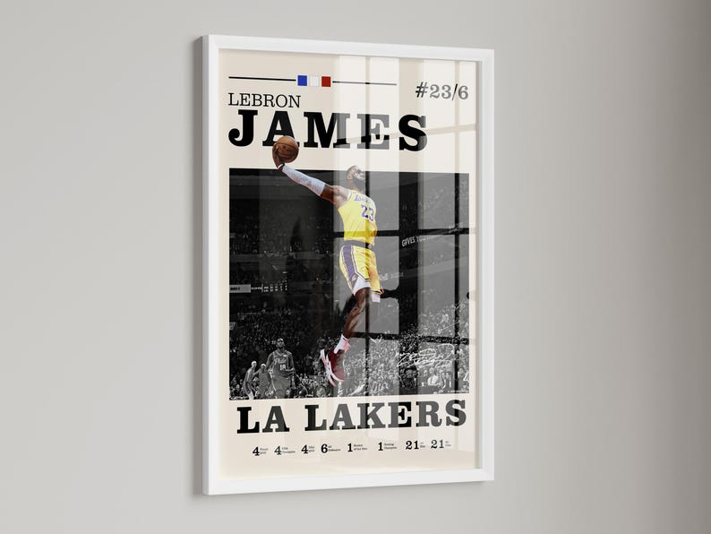 James Poster, Lebron Wall Art Print, Basketball Decor, Sports Wall Art ...
