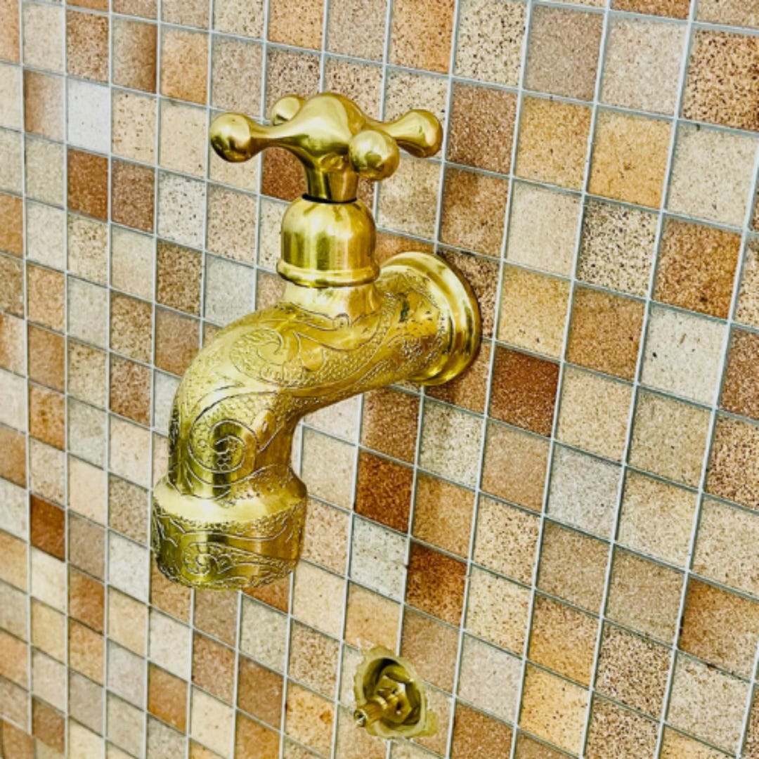 Copper Water Tap Handcrafted Moroccan Exquisitely Engraved Faucet for ...