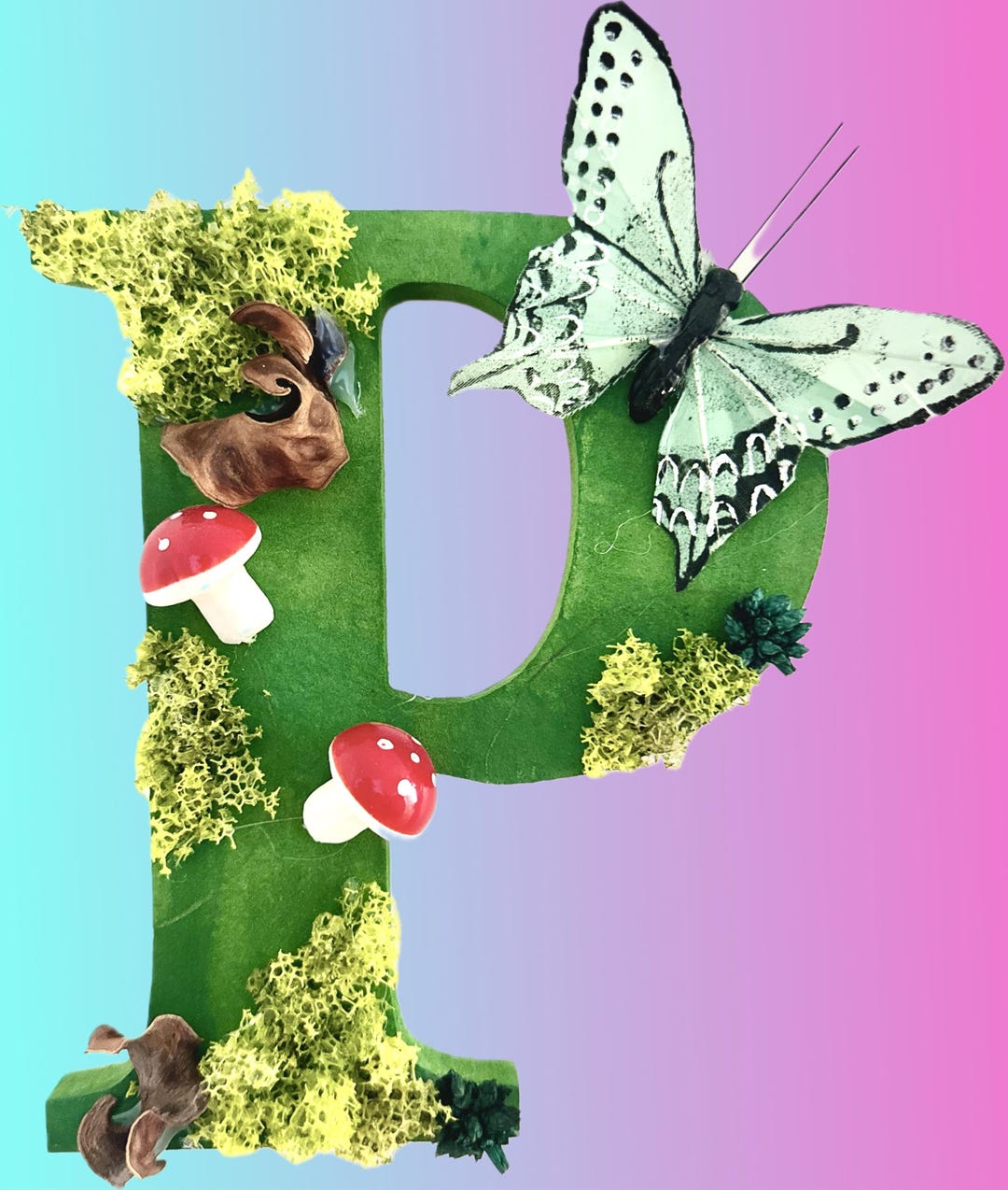 Forest Theme Letter Plus Therian Necklace - Etsy