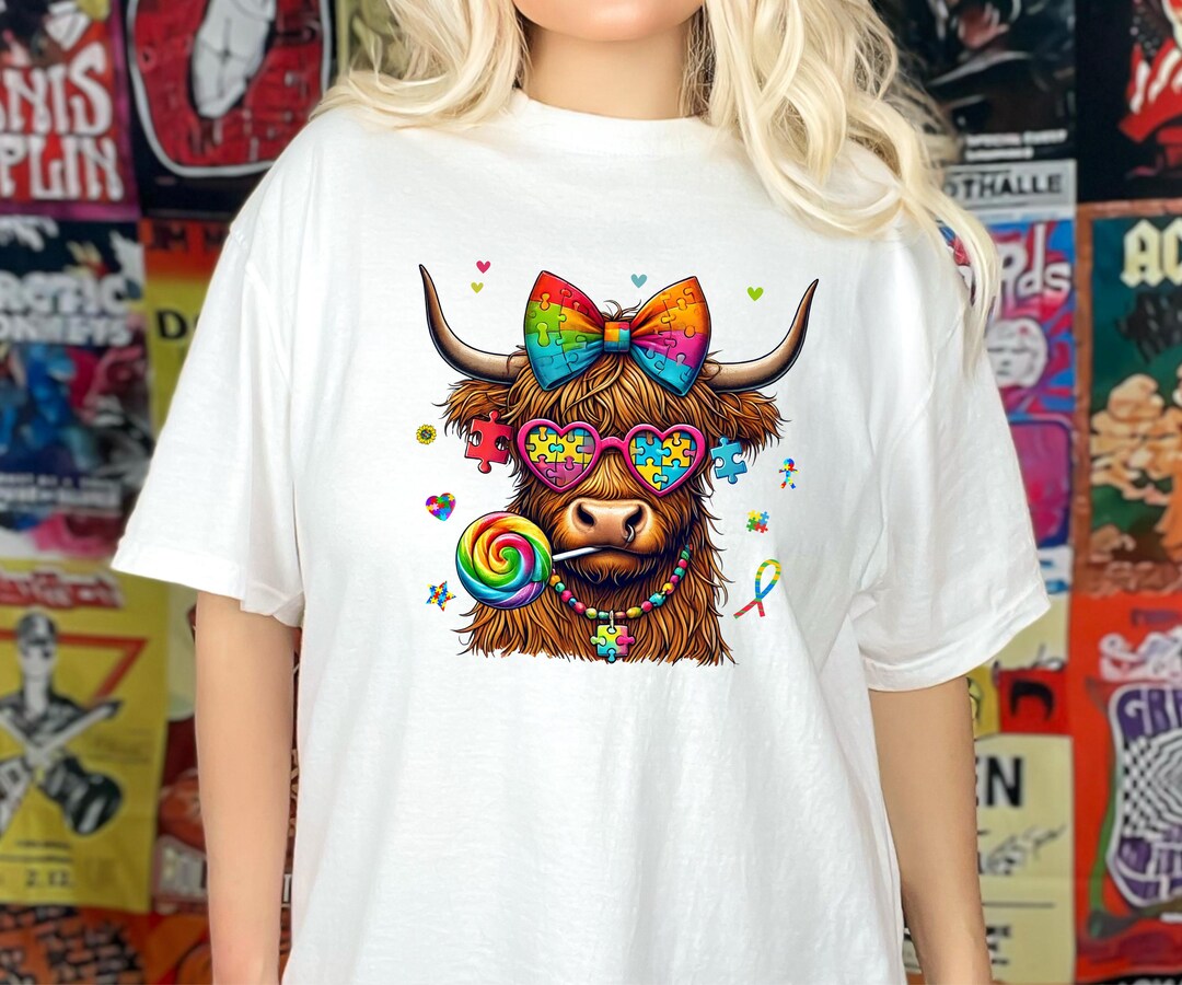 Autism Cow, Autism Highland Cow Shirt, Highlander Cow, Different Cow T ...