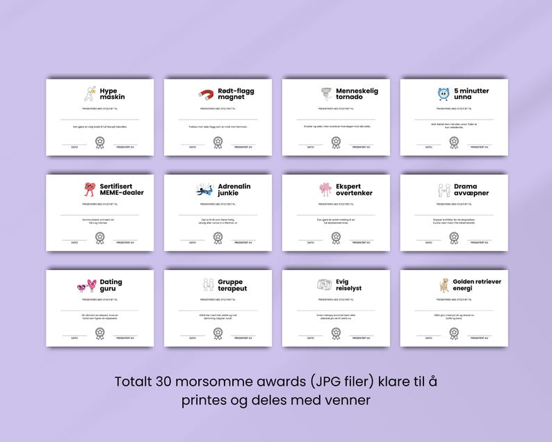 Editable Slay Friends Awards | Funny Friend Awards Printable | Party ...