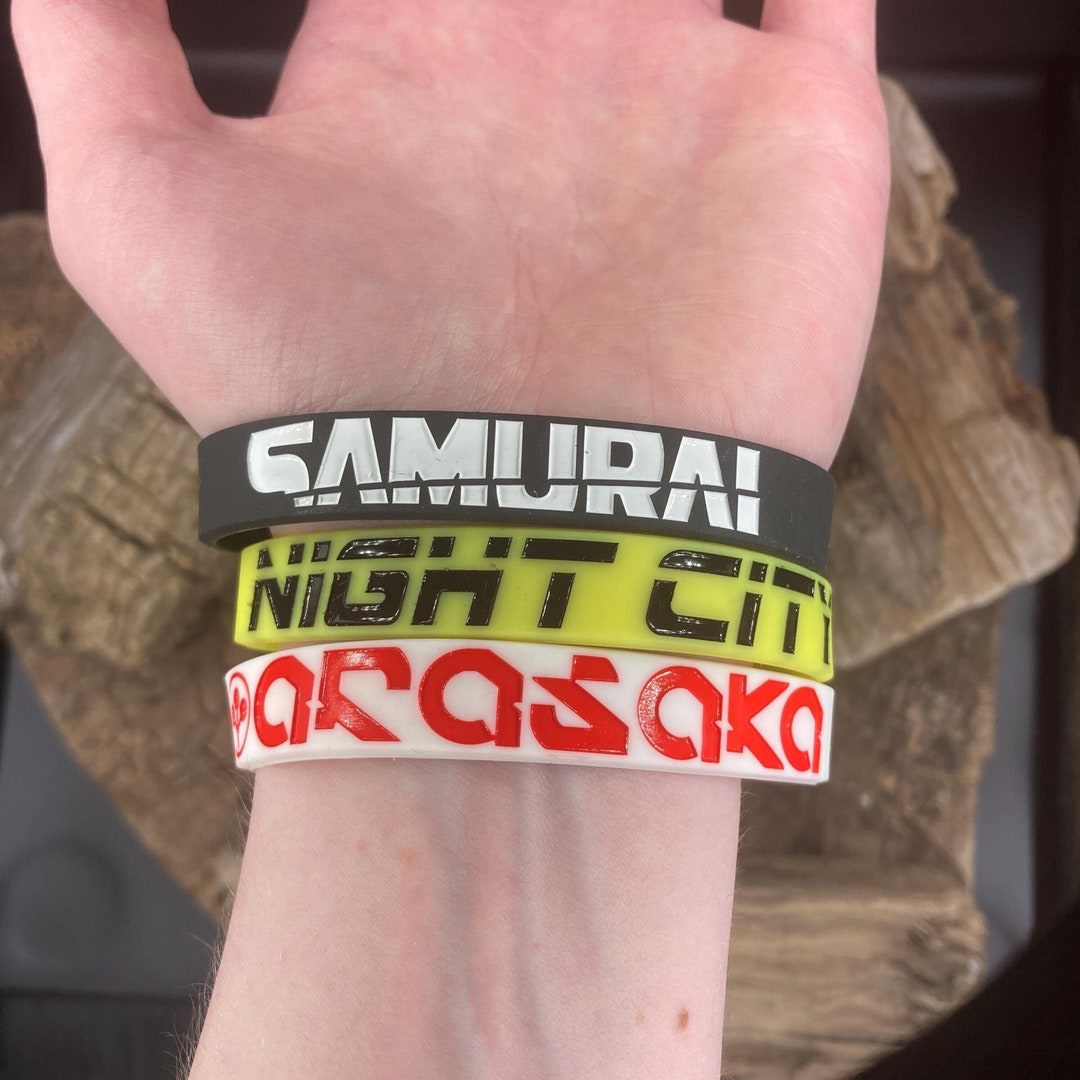 Cyberpunk Bracelets | Silicone Wristband | 2077 Samurai Night City ...