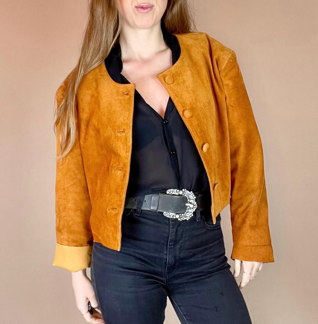 Burned Orange Suede Jacket From the 80s Size M - Etsy