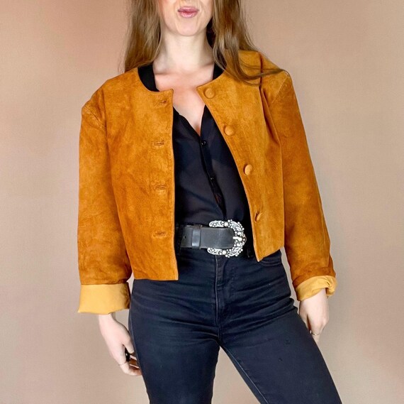 Burned orange suede jacket from the 80’s • Size M - Gem