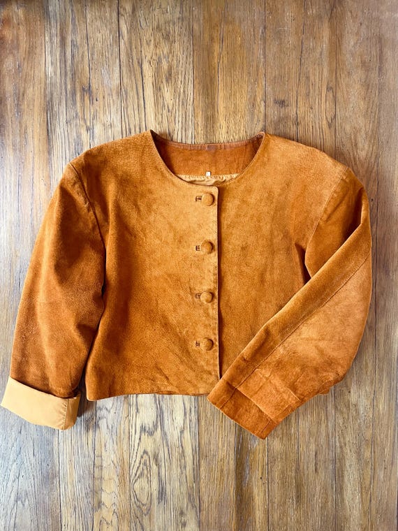 Burned orange suede jacket from the 80’s • Size M - Gem