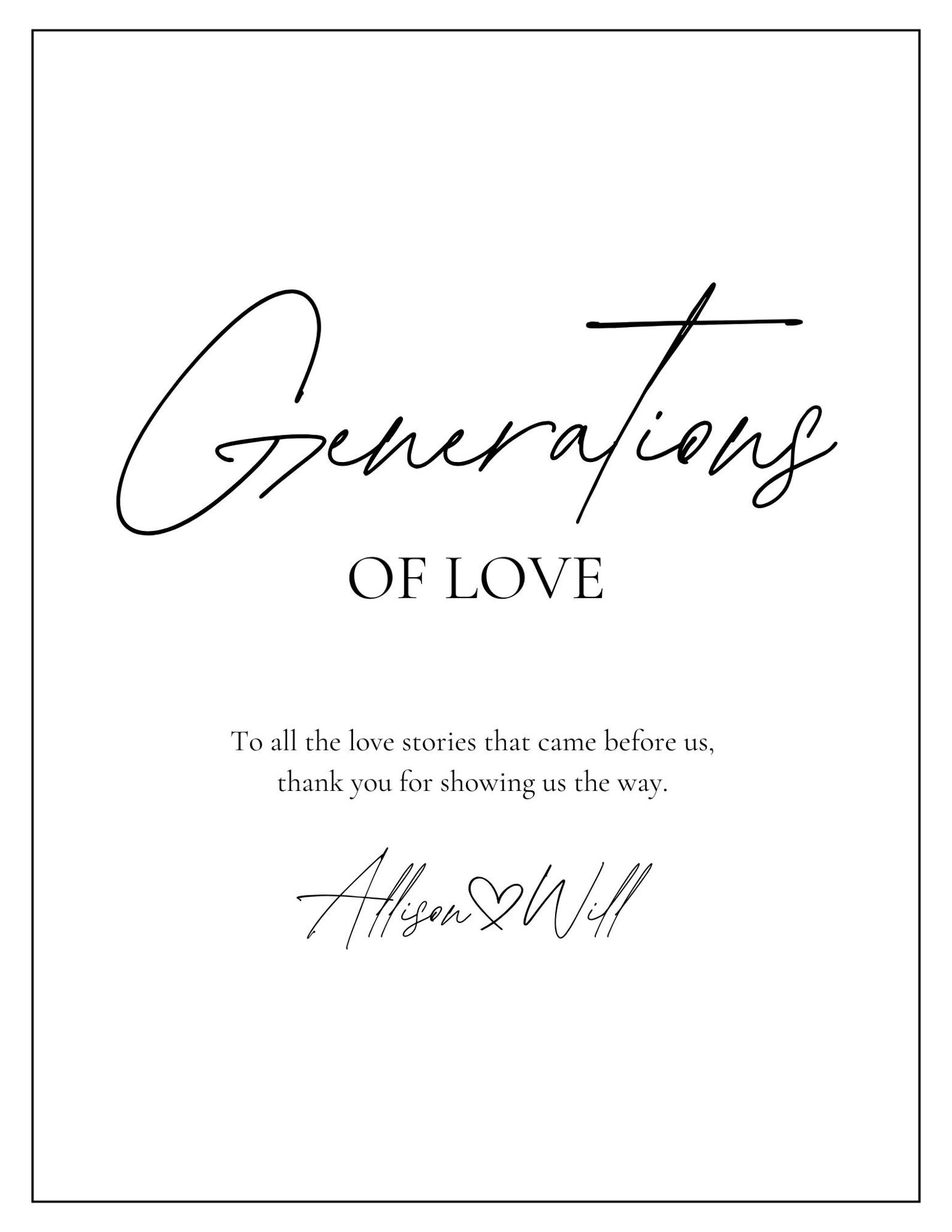 Generations of Love Poster - Etsy