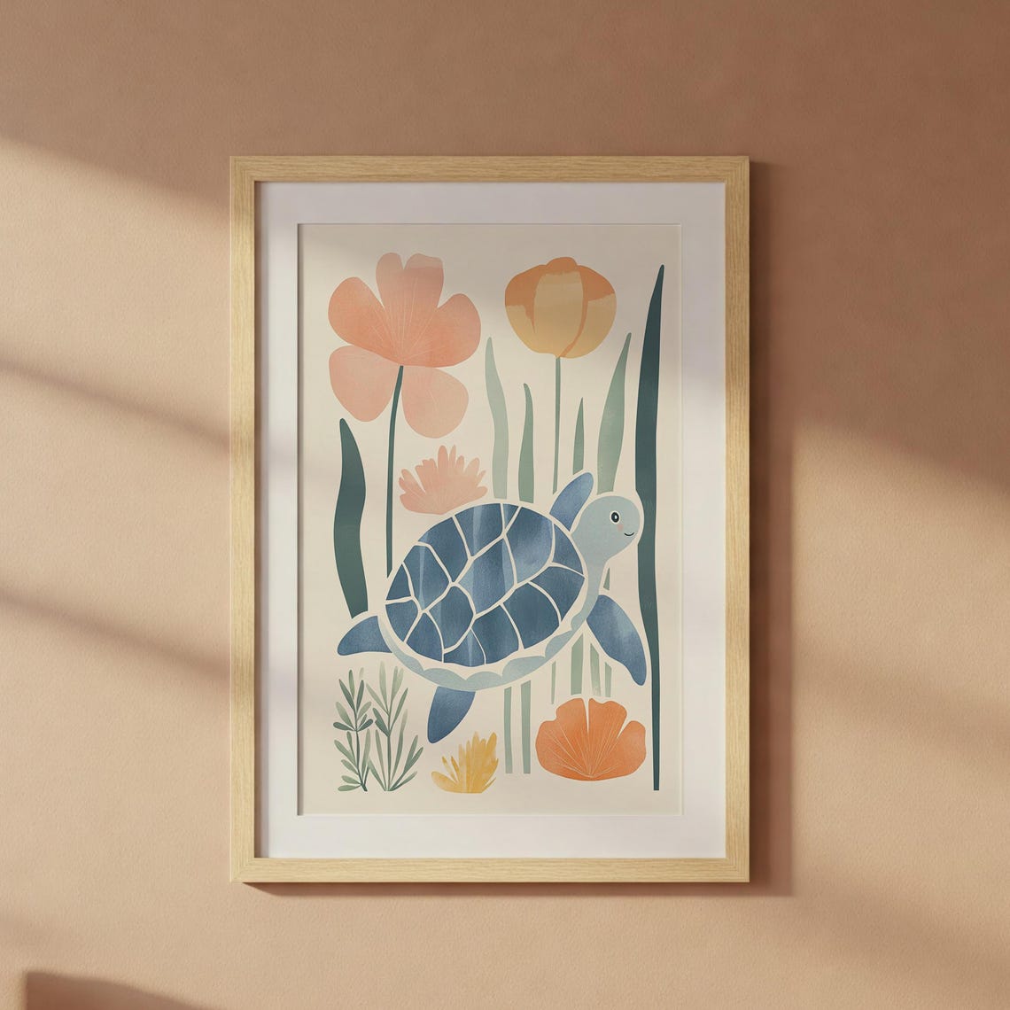 Sea Turtle Nursery Decor: Hawksbill Turtle Watercolor Sea Life Boho ...