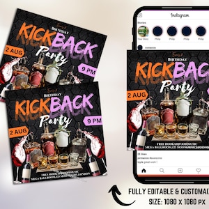 Kickback Party Flyer Template | Editable Chill Party Flyer ...
