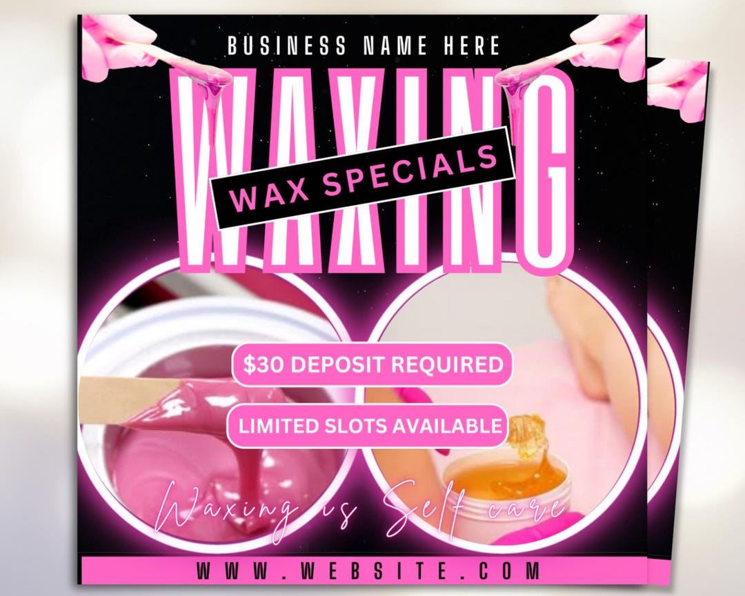 Wax Flyer, Wax Booking Flyer, Body Wax Booking Flyer, Spa Wax Flyer ...