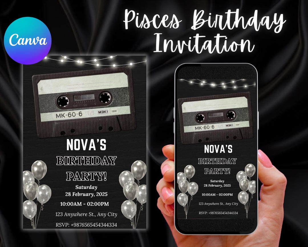 Vinyl Record Birthday Party Invitation, Editable Oldie but Goodie Party ...
