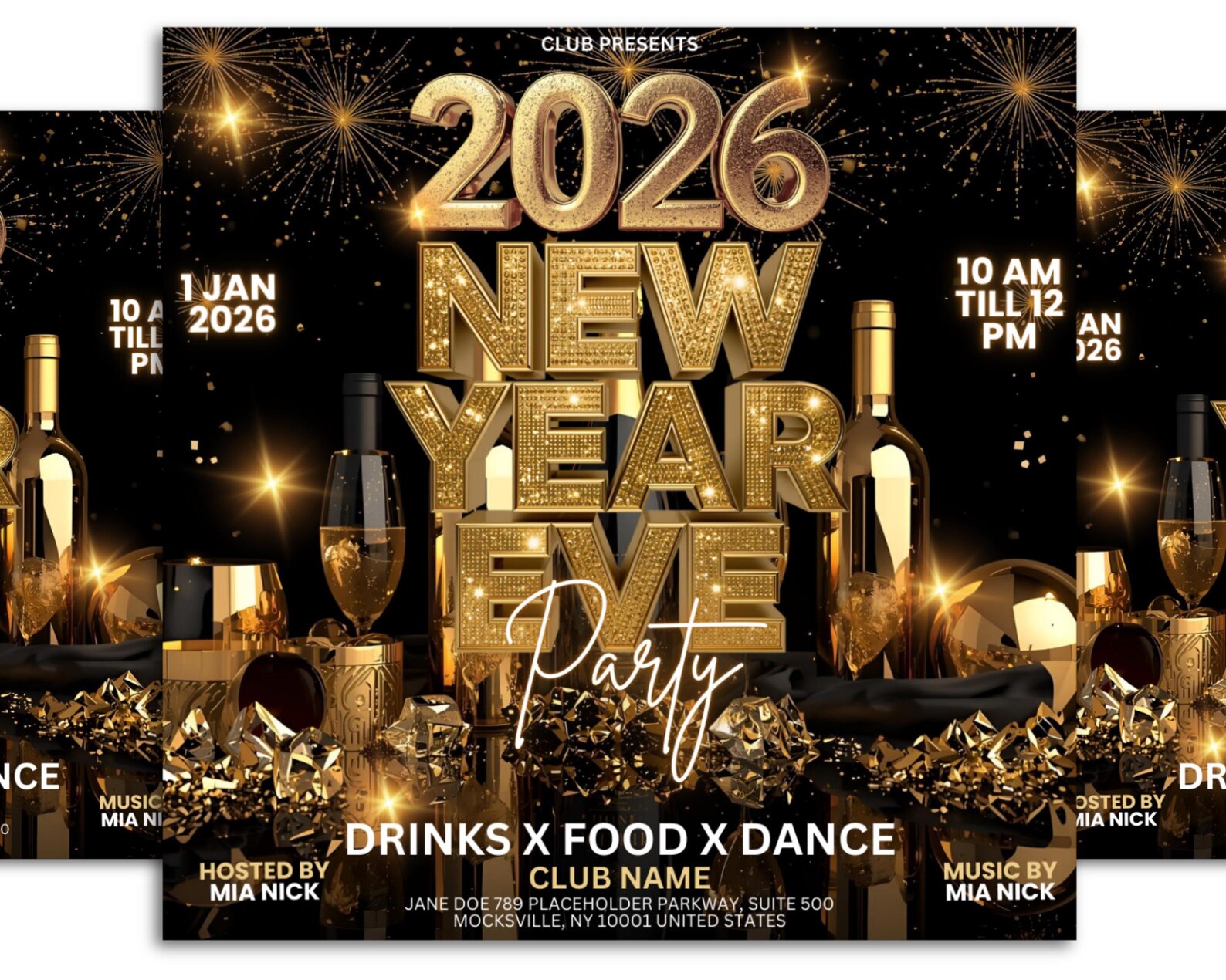New Year Party Flyer 2026, Year Event Flyer, Night Party Flyer, Night ...