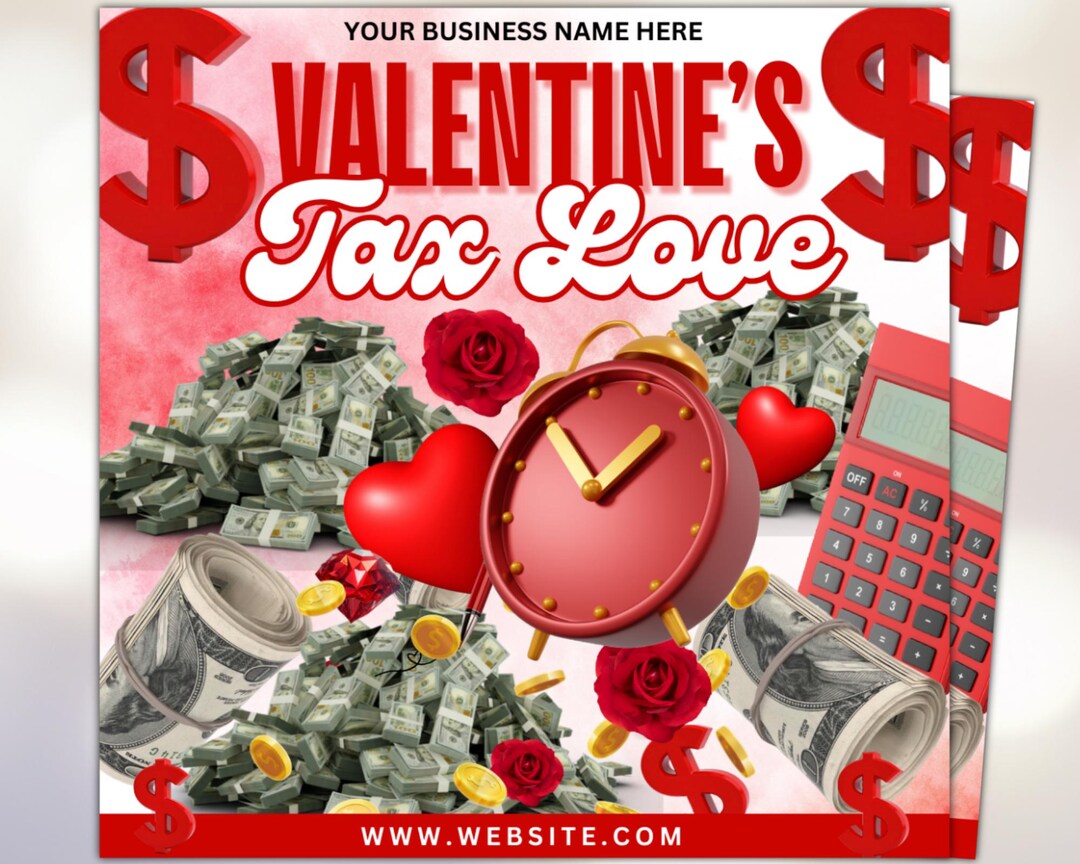 Valentines Tax Preparation Flyer Bundle, February Tax Flyer, DIY ...