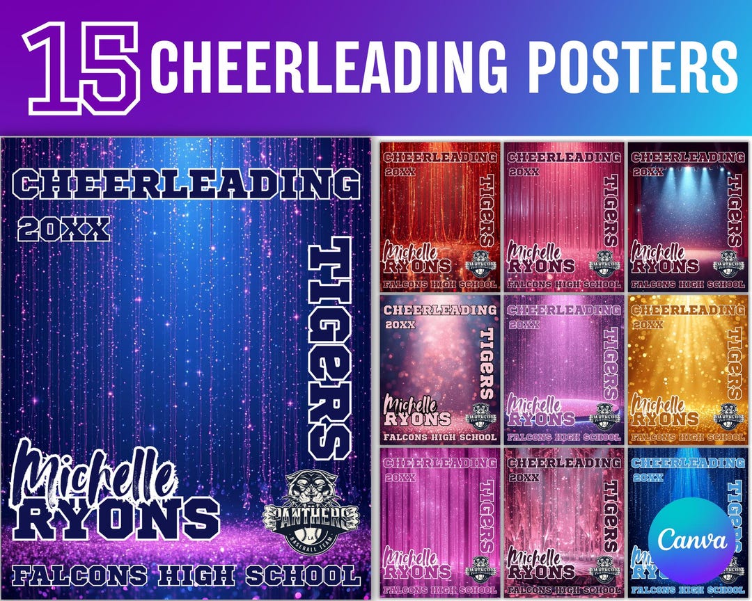 Cheerleading Canva Editable Template, Sports Photography Templates ...