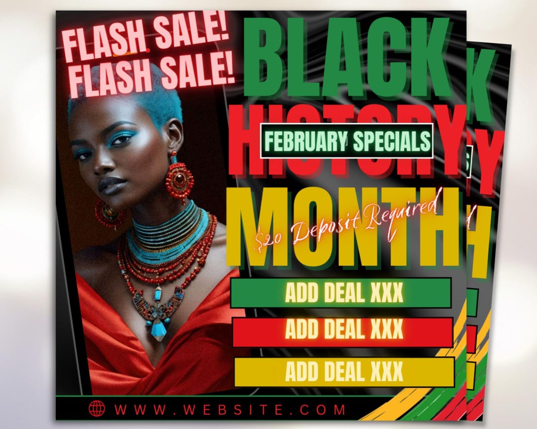 Black History Month Flyer, February Flash Sale Flyer, February Black ...
