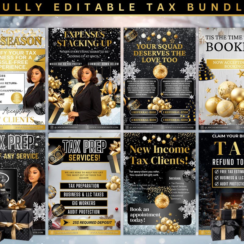 Gold and Blue Tax Flyer - Etsy