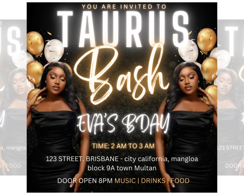 Taurus Flyer | Taurus Party Flyer | Taurus Birthday Flyer | Taurus Club ...