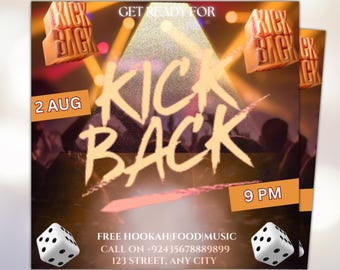 Kickback Party Flyer, Editable Kickback Club Flyer, Club DJ Party ...