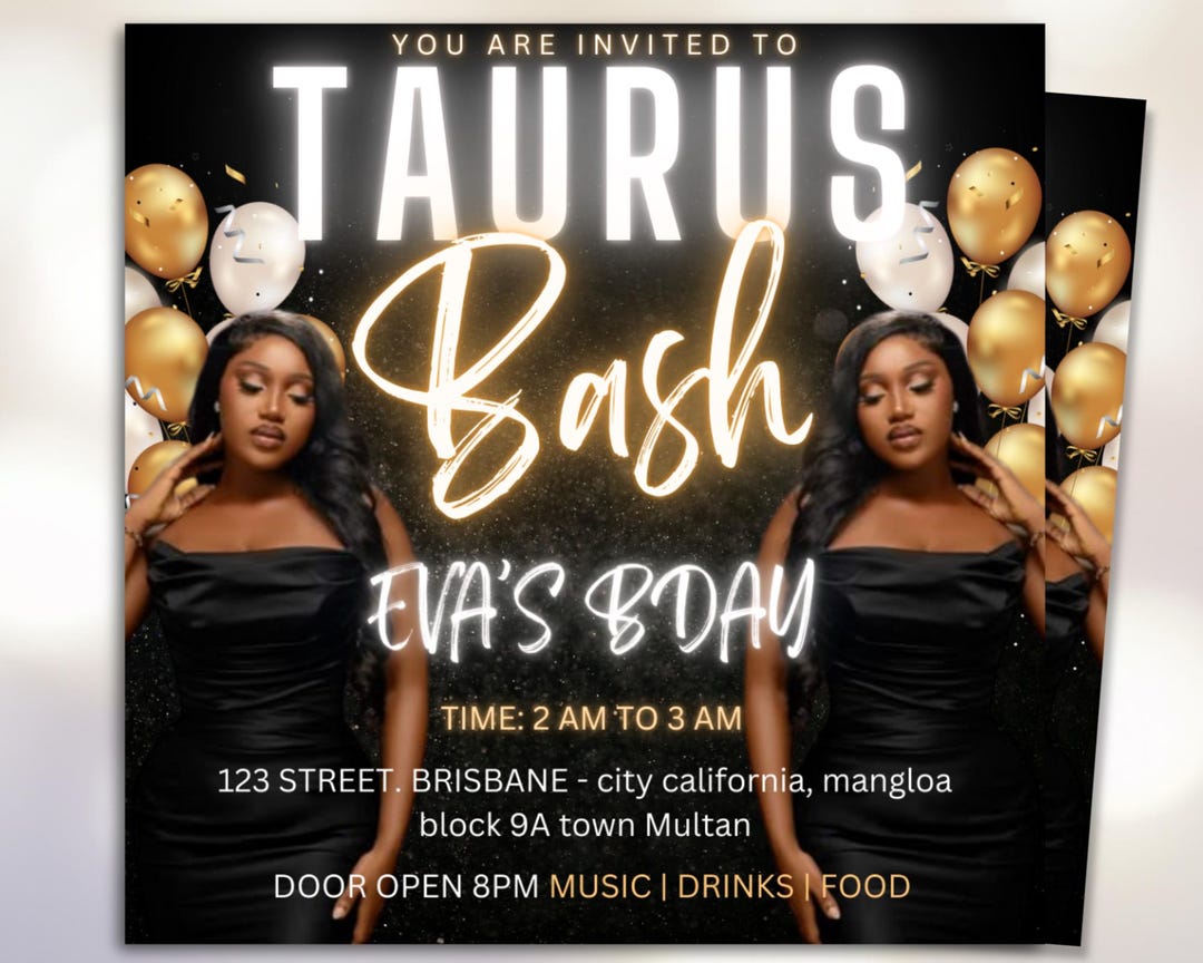 Taurus Flyer | Taurus Party Flyer | Taurus Birthday Flyer | Taurus Club ...