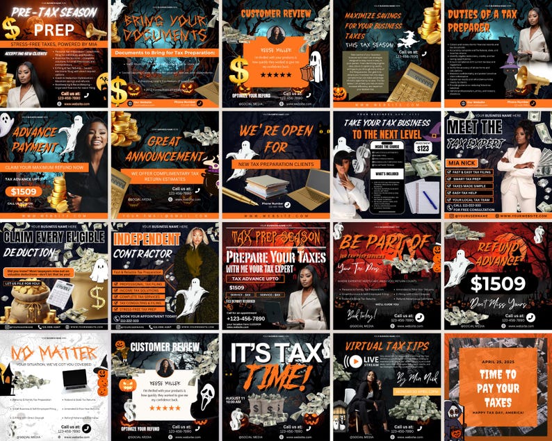 600 Tax Flyer, Tax Flyer for 2025, Tax Prep Bundle, Tax Prep Flyer, Tax ...