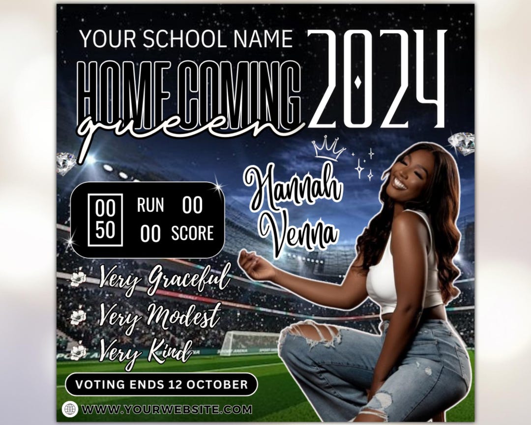 Vote Prom Queen Flyer, Homecoming Flyer, Prom Flyer, Canva Template ...