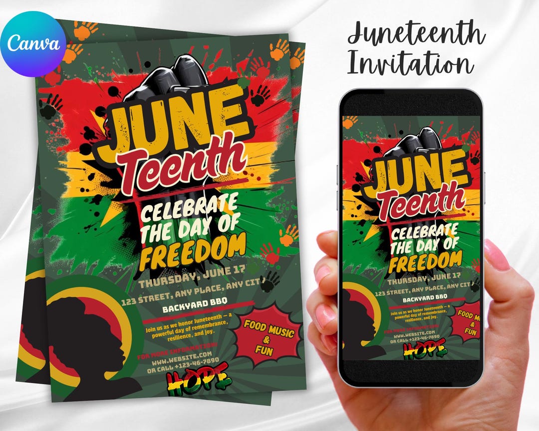 Juneteenth Invitation, Juneteenth BBQ Party Invite, Juneteenth Evite ...