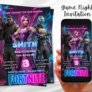 Editable Fort Game Birthday Invitation | Fort Night Birthday Party ...