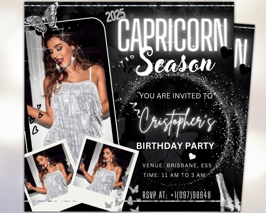 Capricorn Birthday Flyer, Capricorn Bash Flyer, Birthday Flyer ...