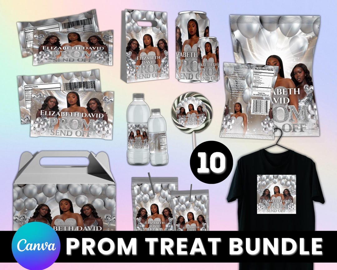 Prom Send off Treat Bundle, Prom Water Label, Prom Candy Bar Digital ...