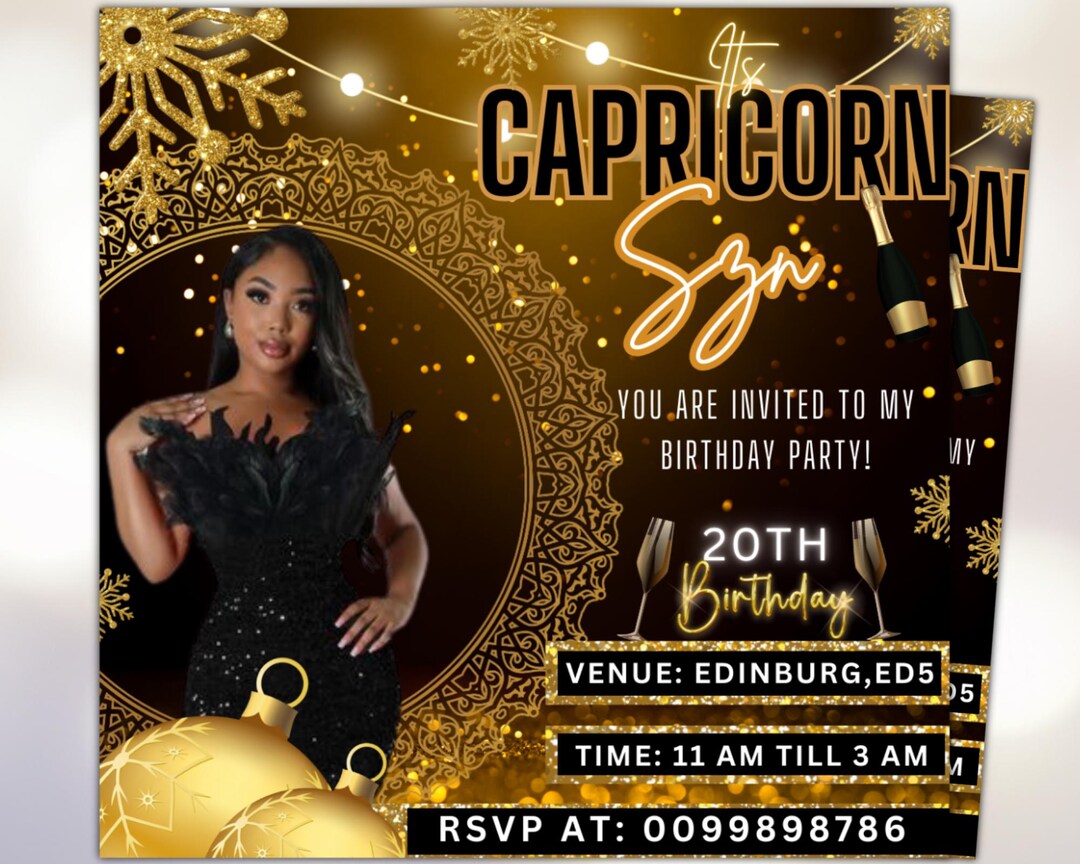 Capricorn Birthday Flyer, Capricorn Bash Flyer, Birthday Flyer ...