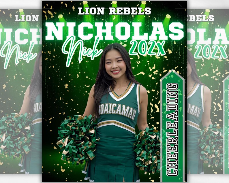 Cheerleaders & Dancers Canva Template | Cheer and Dance Banner, Senior ...