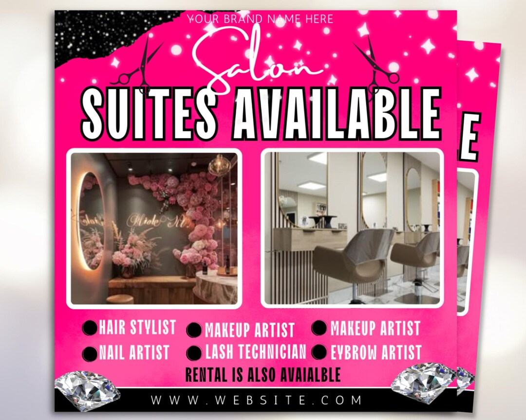 Salon Suites Available Flyer, DIY Flyer Template Design, Salon Suites ...