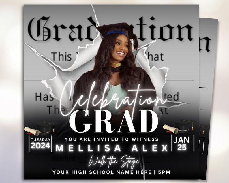 Graduate Flyer, Graduation Party Flyer, Graduation Invitation, College ...