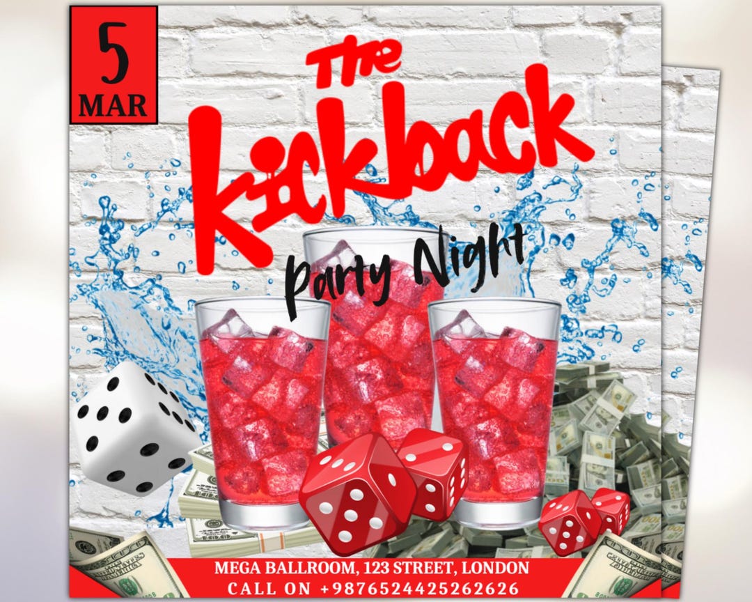 Kickback Party Flyer, Editable Kickback Club Flyer, Club DJ Party ...