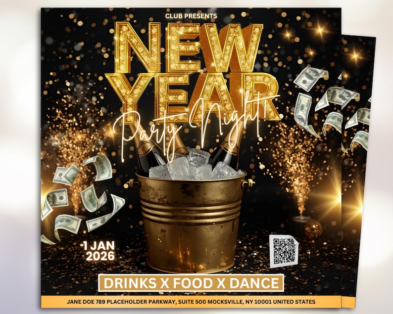 2026 New Year Party Flyer, Night Club Event (DIY Template) - Etsy