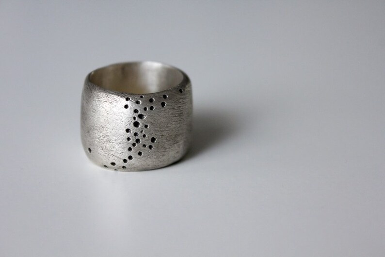 Organic Shaped Silver Band Bulky Ring - Etsy