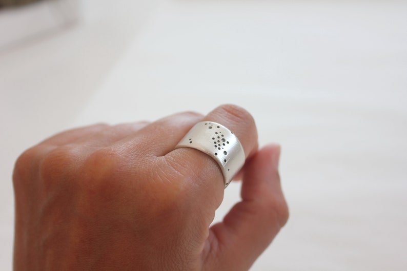 Organic Shaped Silver Band Bulky Ring - Etsy