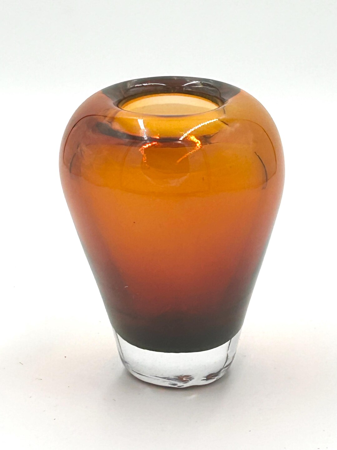 Deep Amber Hand Blown Glass Vase. Unique Gift Idea - Etsy