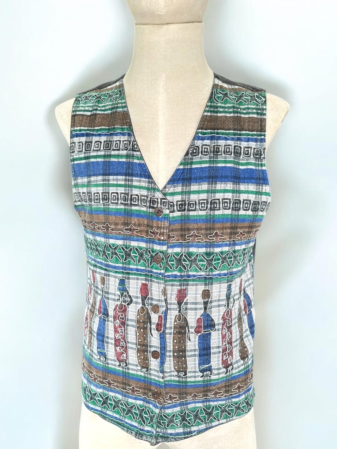 Vintage African Print Reversible Vest – Handcrafted Ethnic Tribal ...